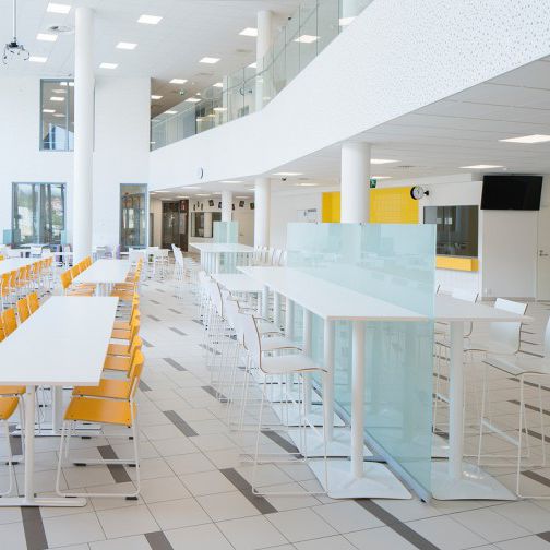 Contemporary pedestal table - OSIO - ISKU - wooden / round / square