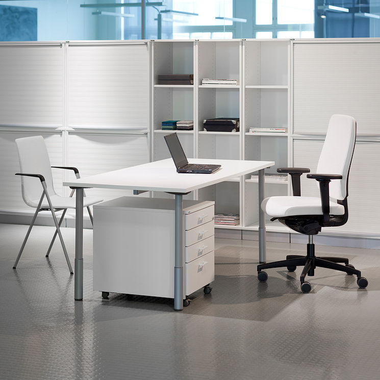 Workstation desk - MATRIX I - ISKU - contemporary / MDF / birch