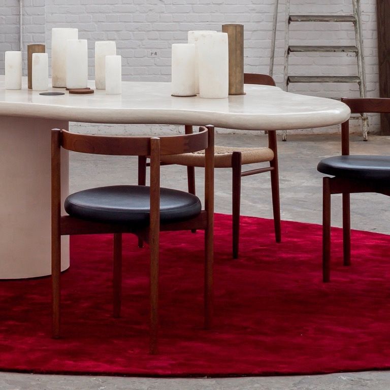 Contemporary rug - COBOLL - JOV - plain / cotton / round