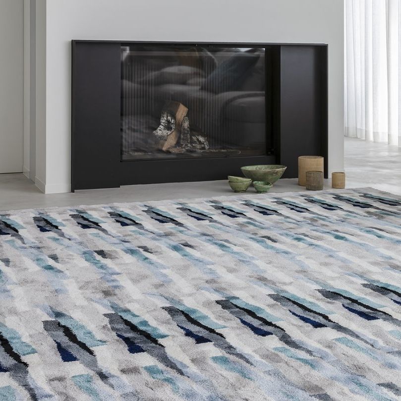 Contemporary rug - Perspective Stripes - JOV - striped / linen ...