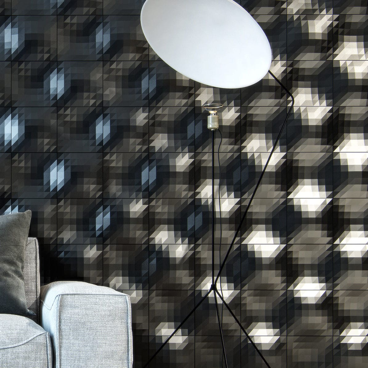 3D tile - CRISP - kaza concrete - concrete / indoor / wall