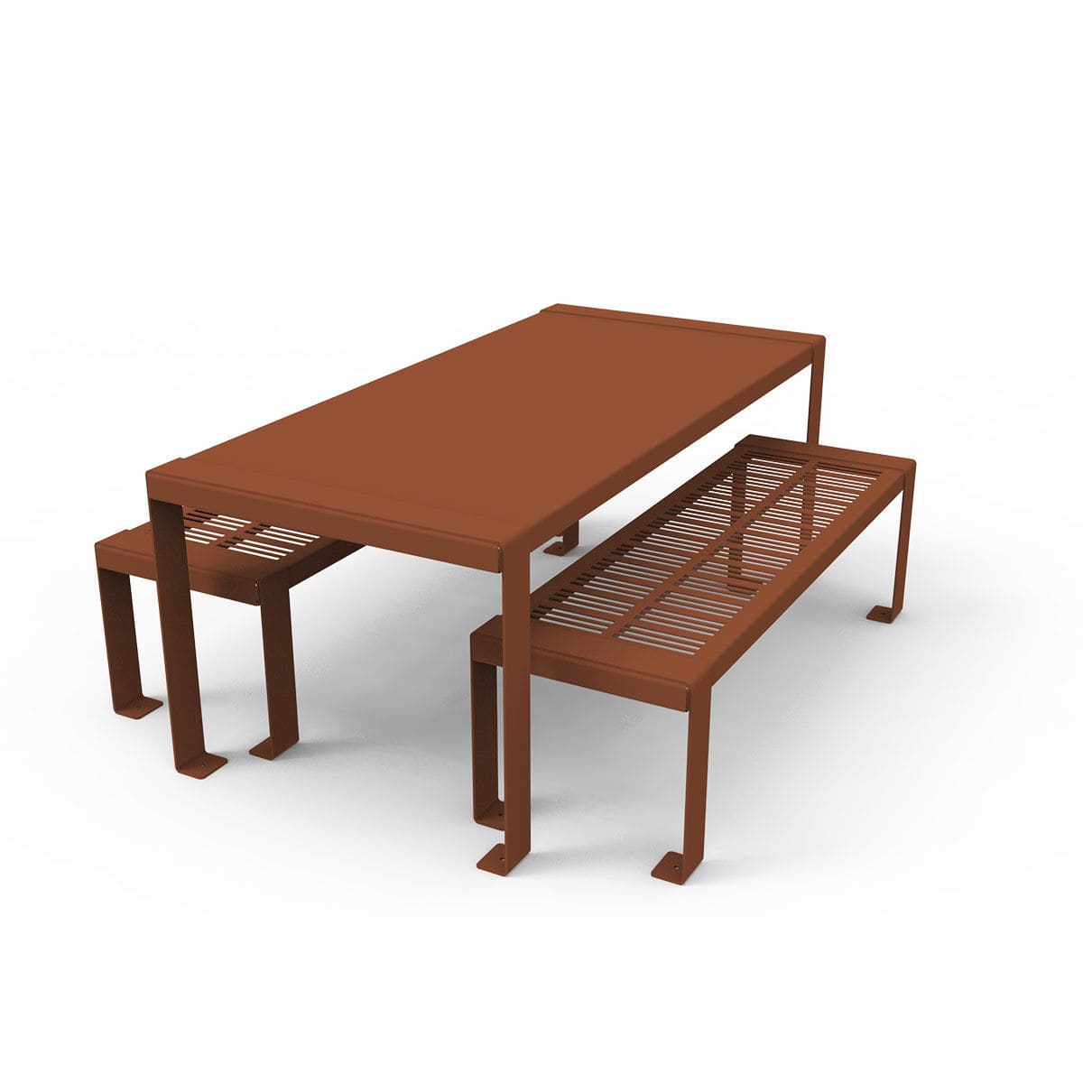 Contemporary table and bench set - Basik - GUYON - metal / exterior ...