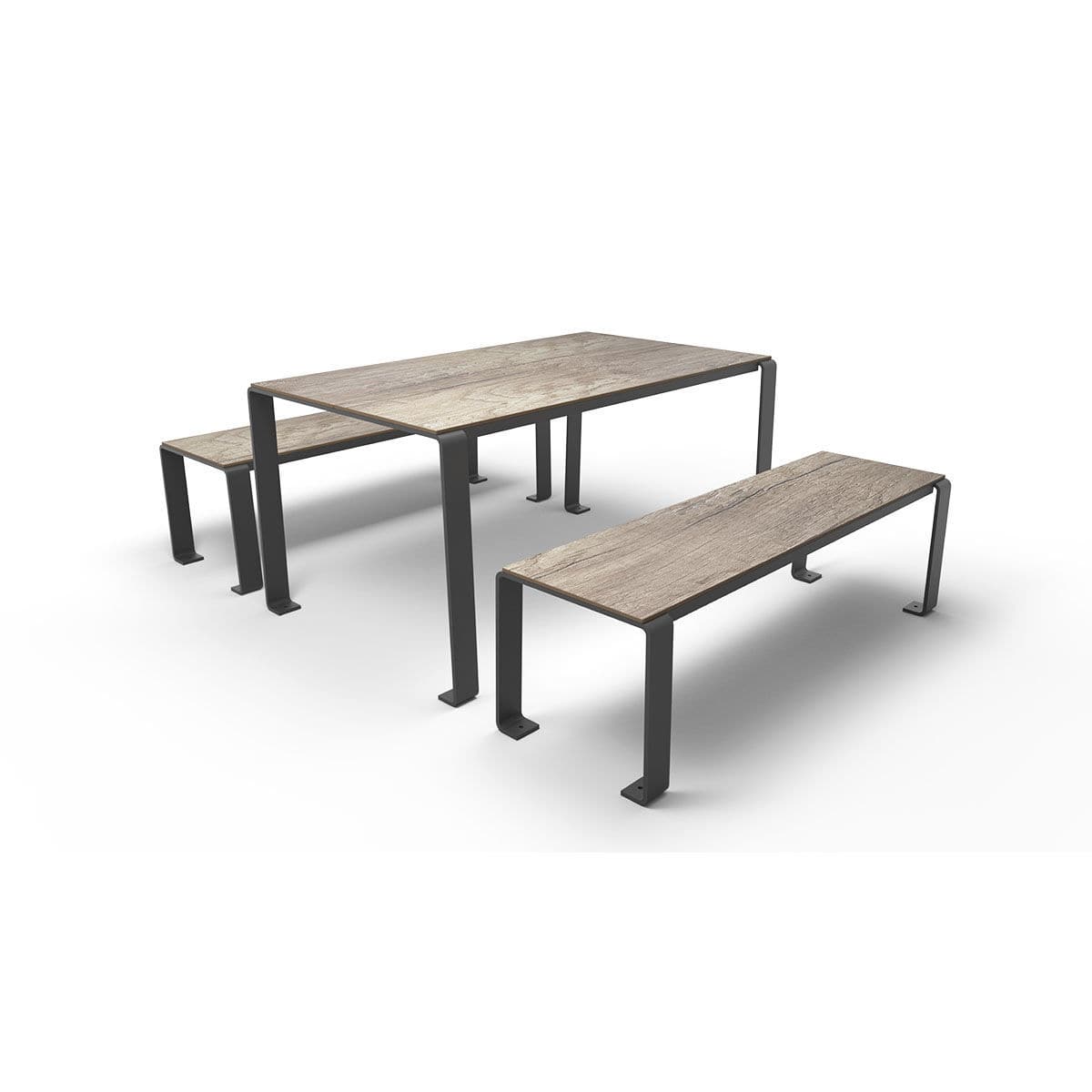 Contemporary table and bench set - CONVIVE - GUYON - metal / laminate ...