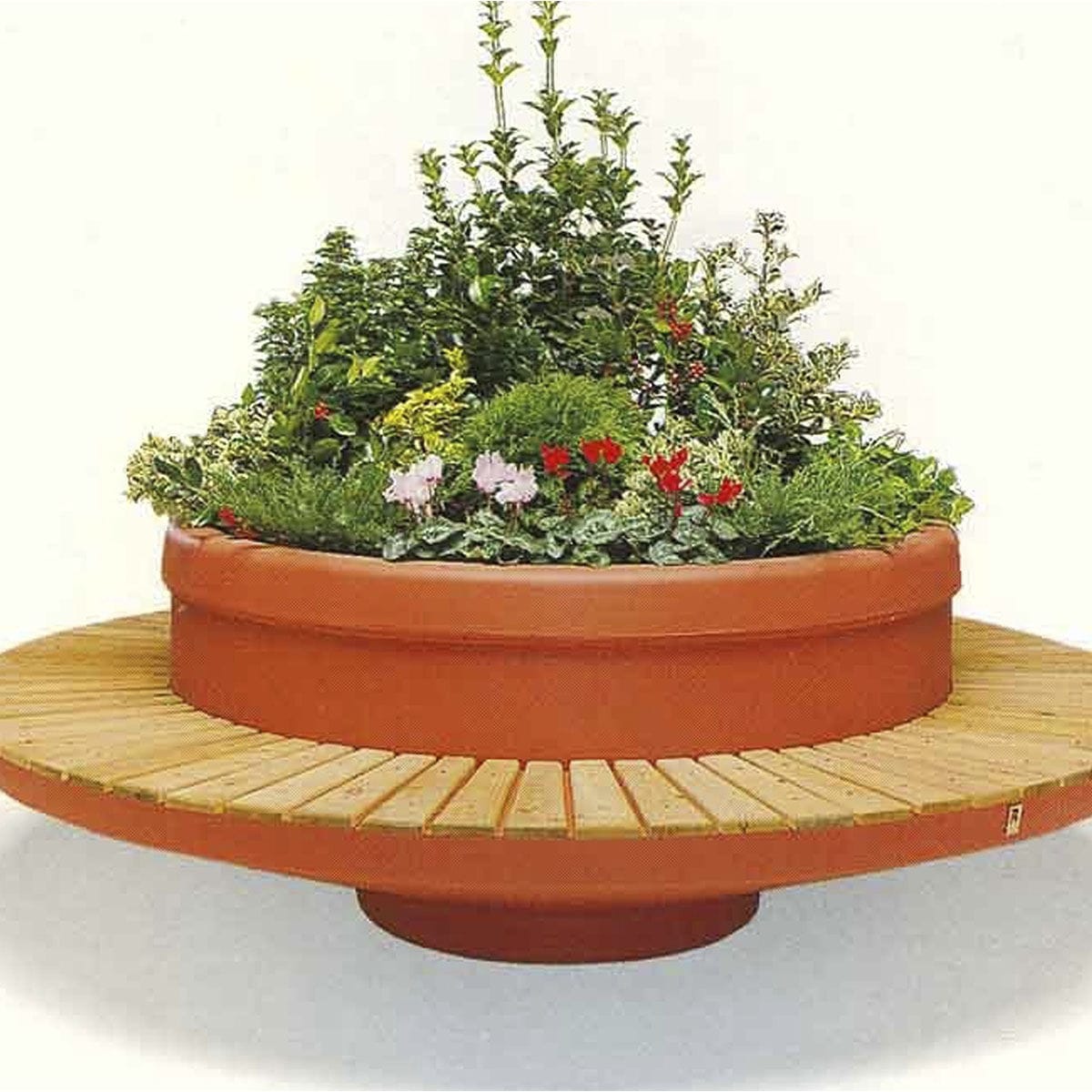 Wooden flower box - AZALEA - GUYON - round / 100% recyclable / high