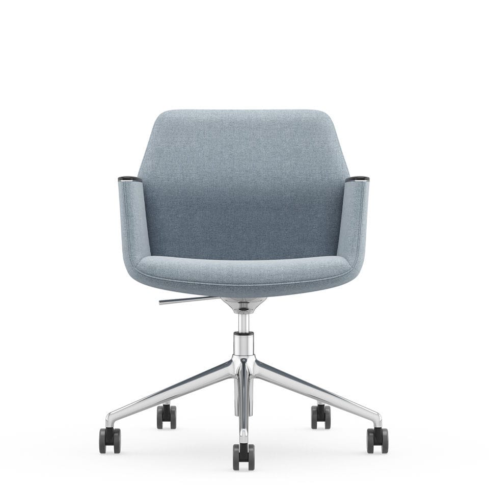 Contemporary office chair - ALBA - ICF - fabric / leather / aluminum base