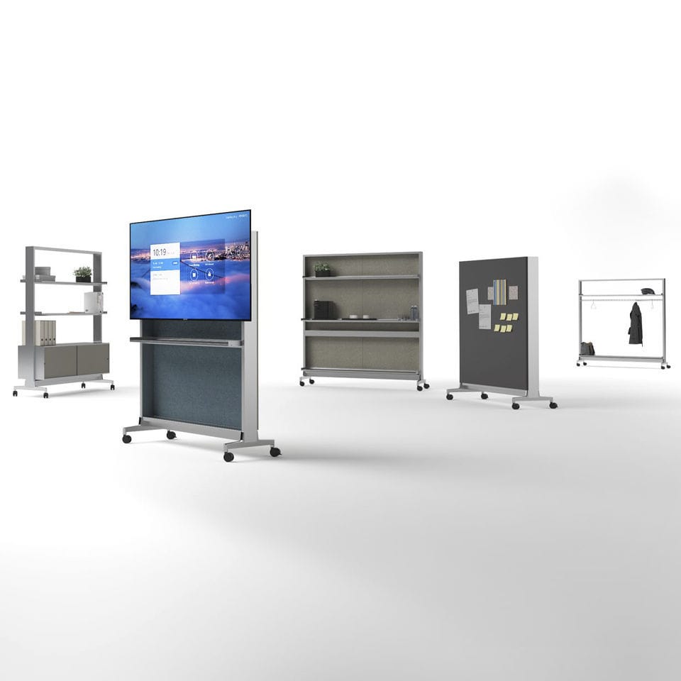 Storage cabinet on casters - QADRO FREESTANDING - ICF - for school ...