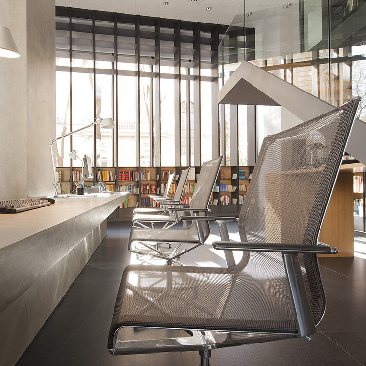 Contemporary office chair - STICK - ICF - fabric / leather / in ...