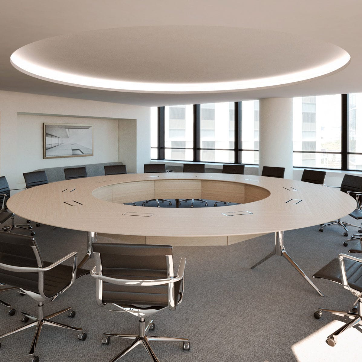 Contemporary conference table - NOTABLE - ICF - wooden / metal base / rectangular