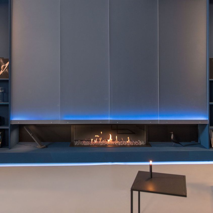 Closed gas hearth - MatriX Linear 1300-400 III - Faber - 3-sided ...