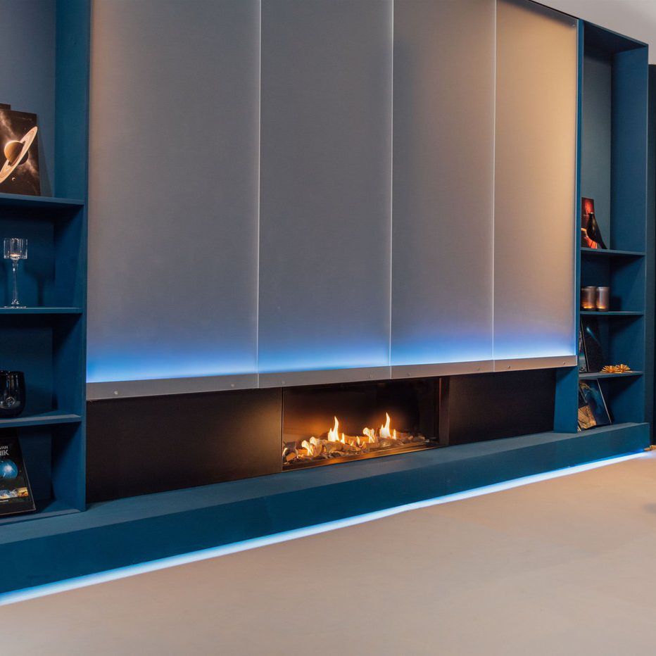 Closed gas hearth - MATRIX LINEAR 1300-400 I - Faber - 1-sided / steel ...