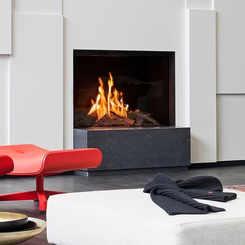 Closed gas hearth - MATRIX 1050-650 I - Faber - 1-sided / steel / glass
