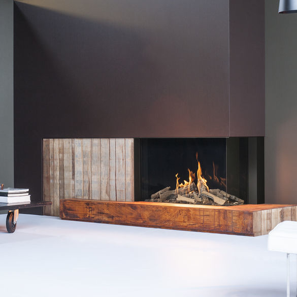 Closed gas hearth - MATRIX 1050-650 II - Faber - 2-sided / ash / glass