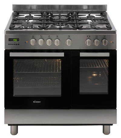 Dual-fuel range cooker - CCG9D52PX 90 - Candy - cast iron / wok