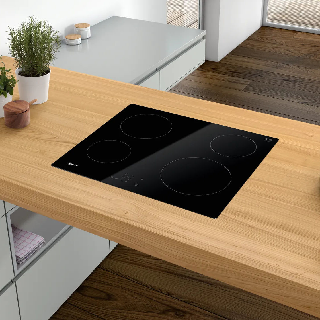 Vitroceramic radiant cooktop - TL16EB1N1 - NEFF - electric / 4 burner ...