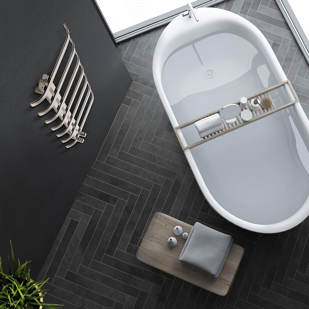 Hot water towel radiator - Magnolia - HAMMAM DESIGN RADIATOR - 0...500 ...