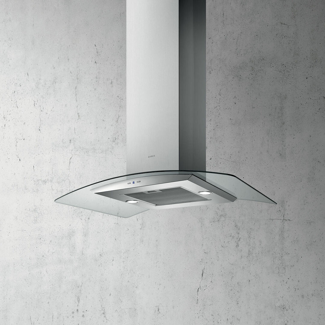 Island range hood - REEF - Elica - ducted / with built-in lighting ...