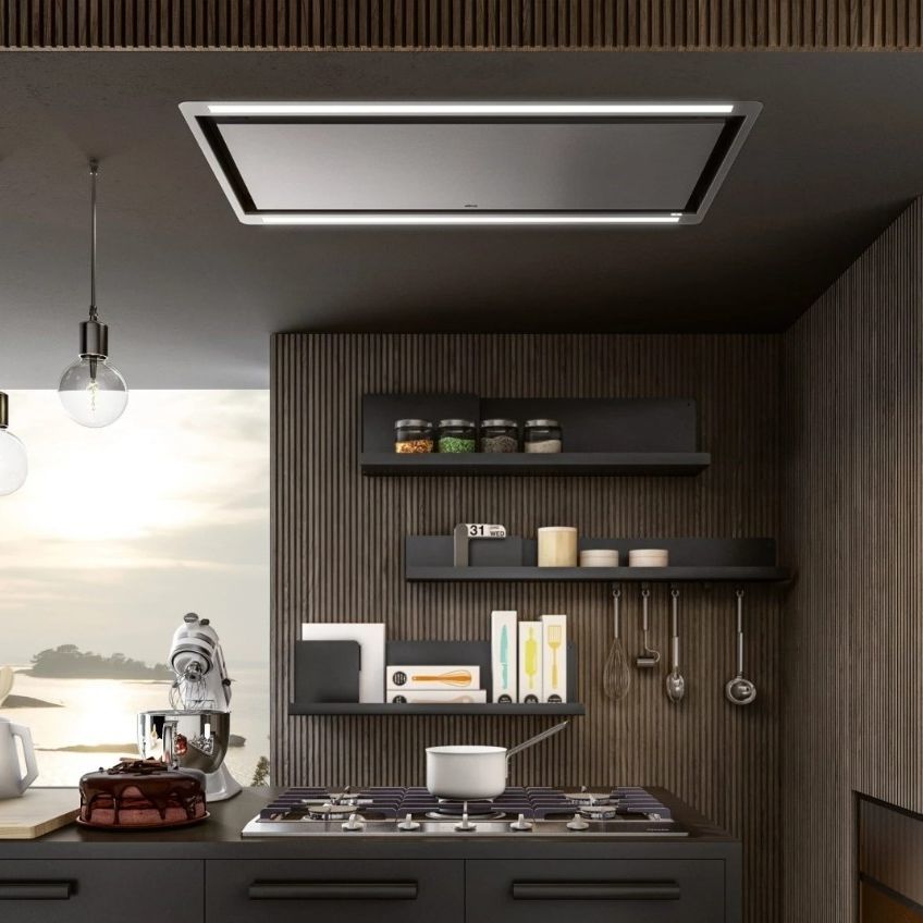 Ceiling-mounted range hood - HILIGHT-X - Elica - ductless / low-noise ...