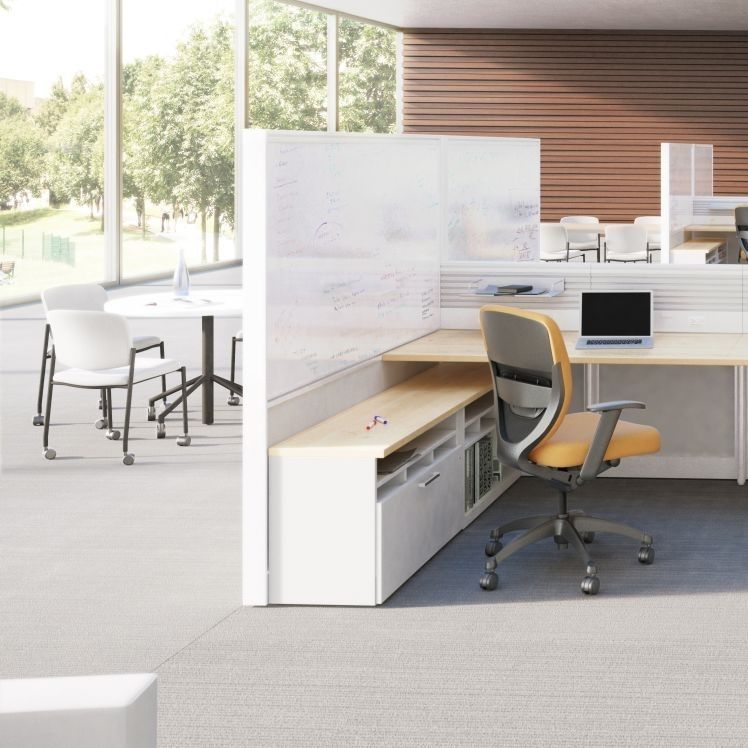 Desk mounted office divider - XSITE® - KIMBALL Office - floor-mounted ...