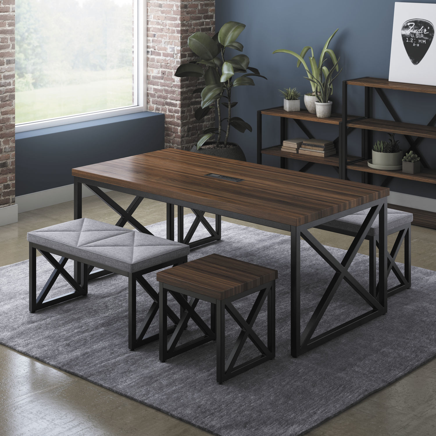 Design work table - FIXT® - KIMBALL Office - solid wood / metal / steel