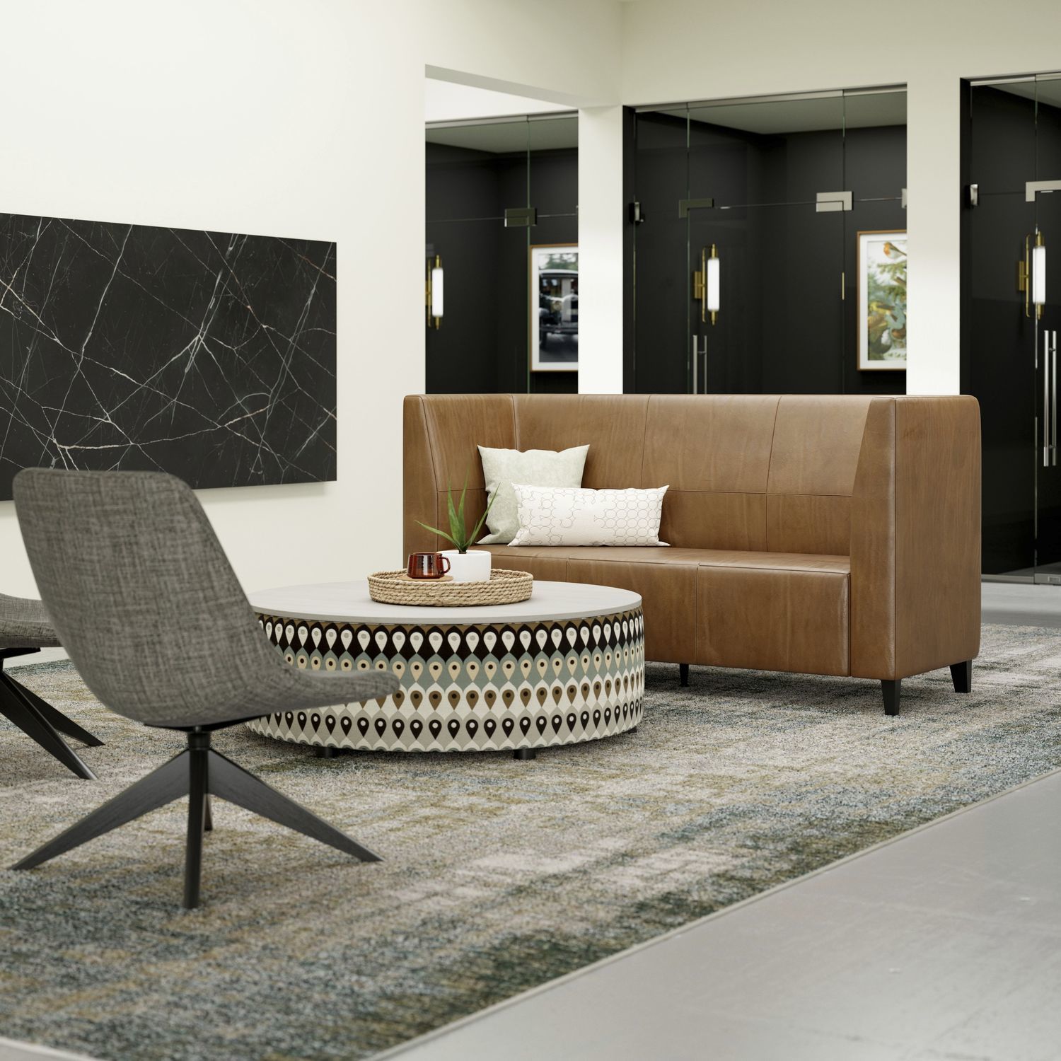 Modular sofa - FRINGE® - KIMBALL Office - corner / contemporary / fabric