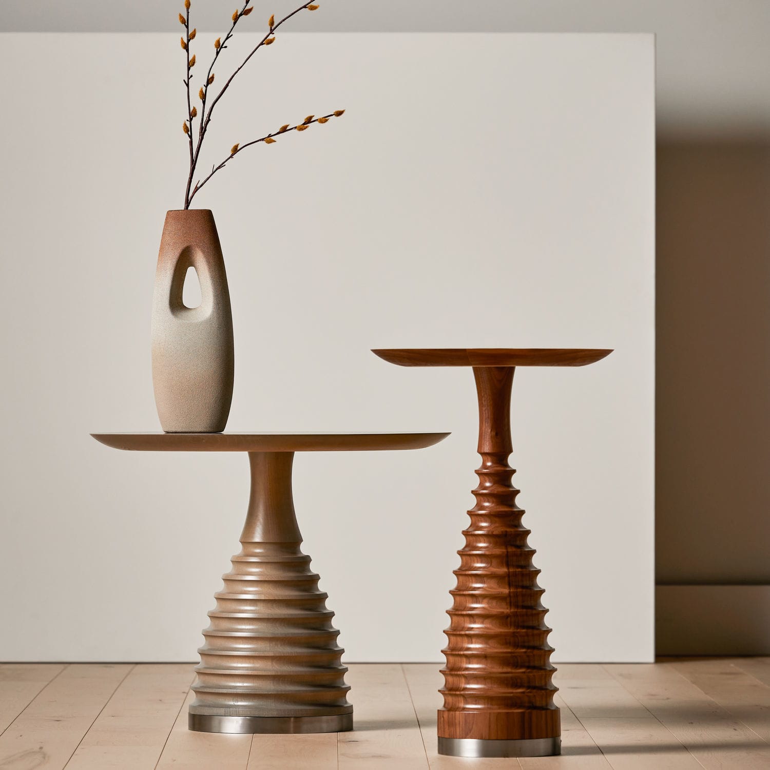 Contemporary side table - FRILL™ - KIMBALL Office - wooden / metal base ...