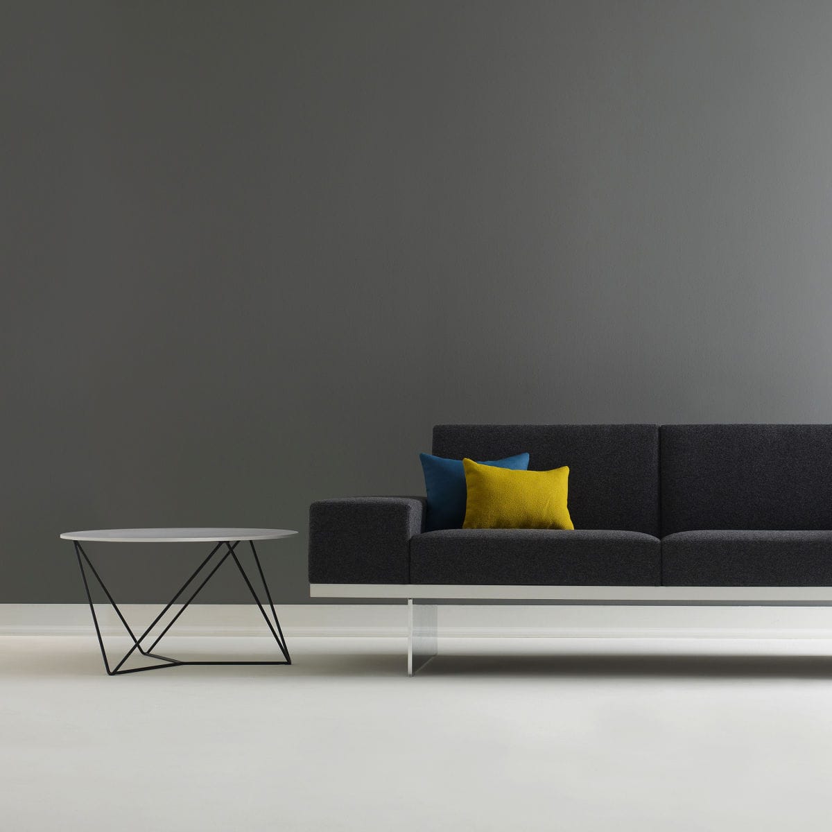 Contemporary coffee table - STEM - DAVIS - wooden / metal / oval