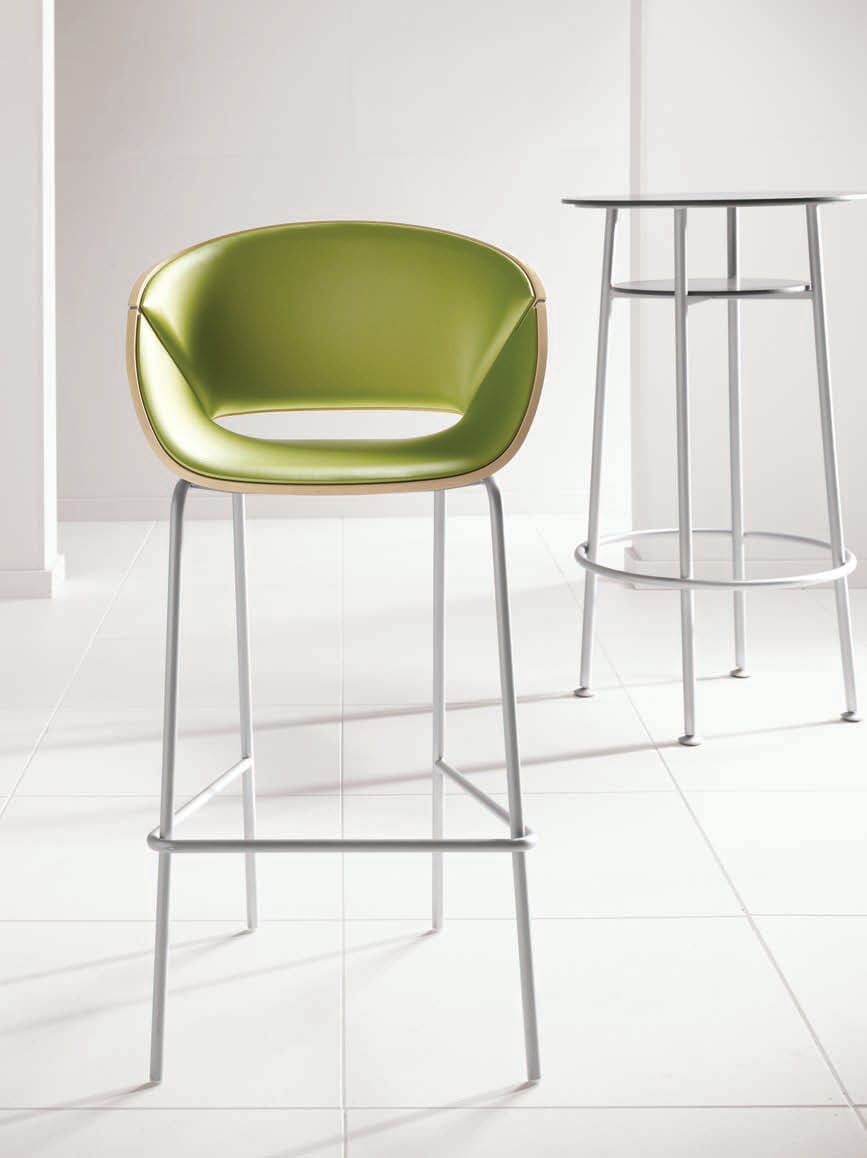 Contemporary bar stool - LIPSE - DAVIS - plywood / upholstered / commercial
