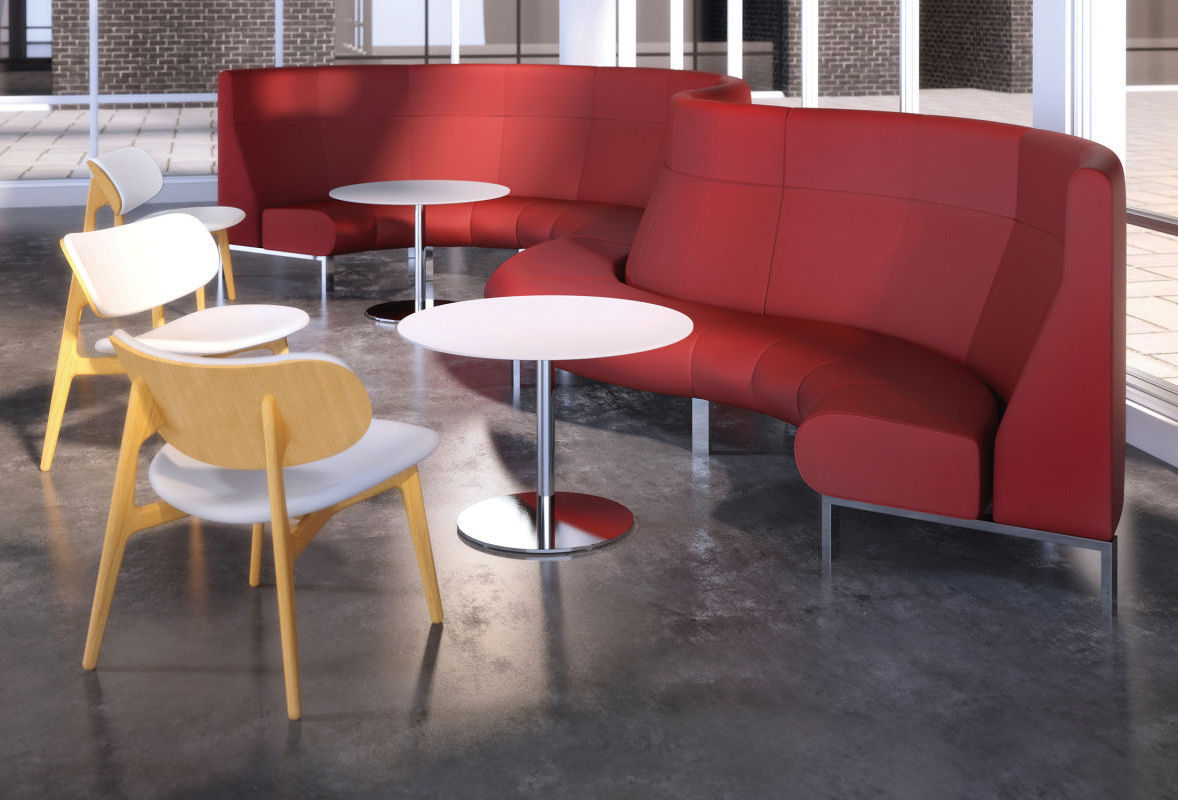 Contemporary coffee table - RADIUS MEETING - DAVIS - wooden / round / oval