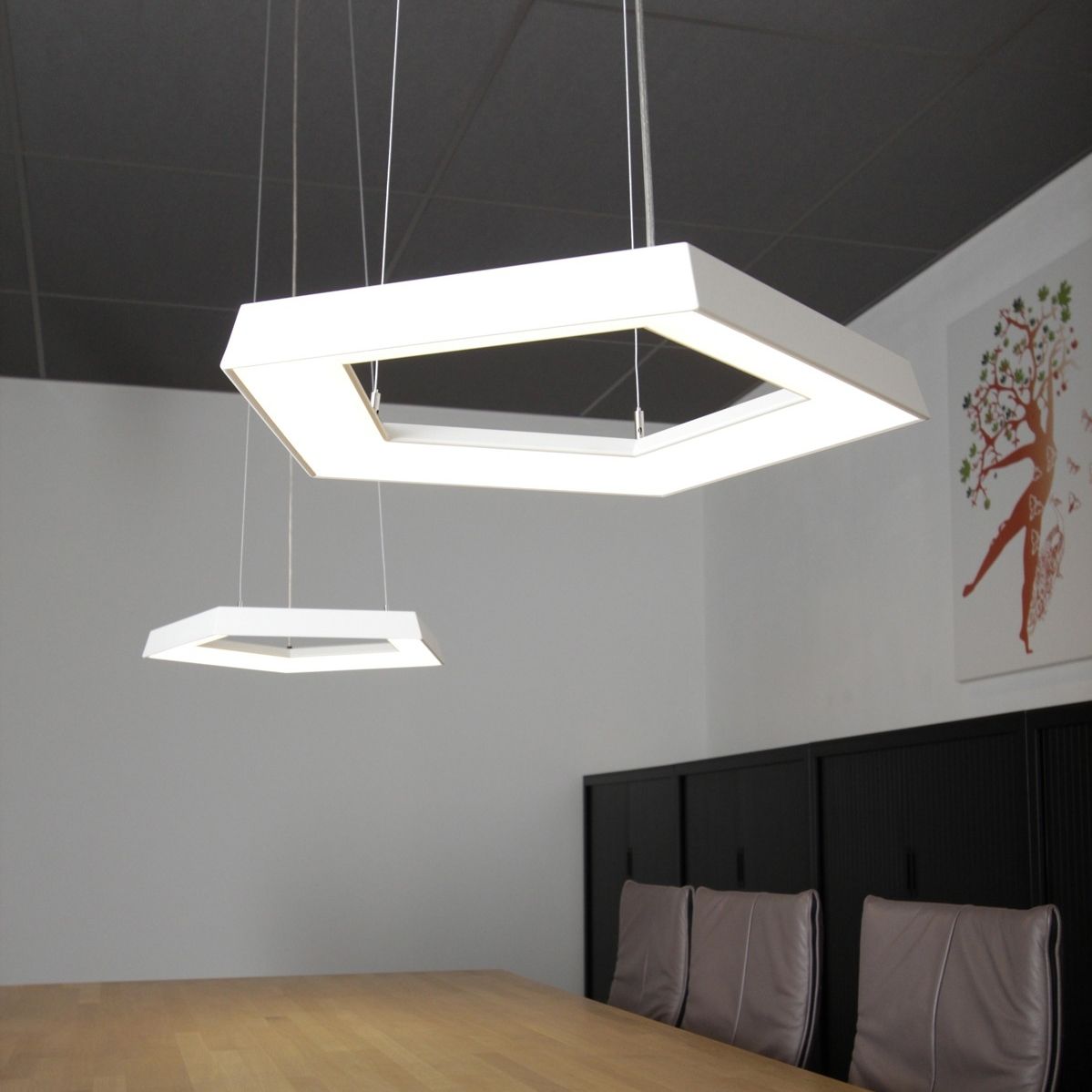 Hanging light fixture - PENTAGON - Atomis - LED / pentagonal / IP20
