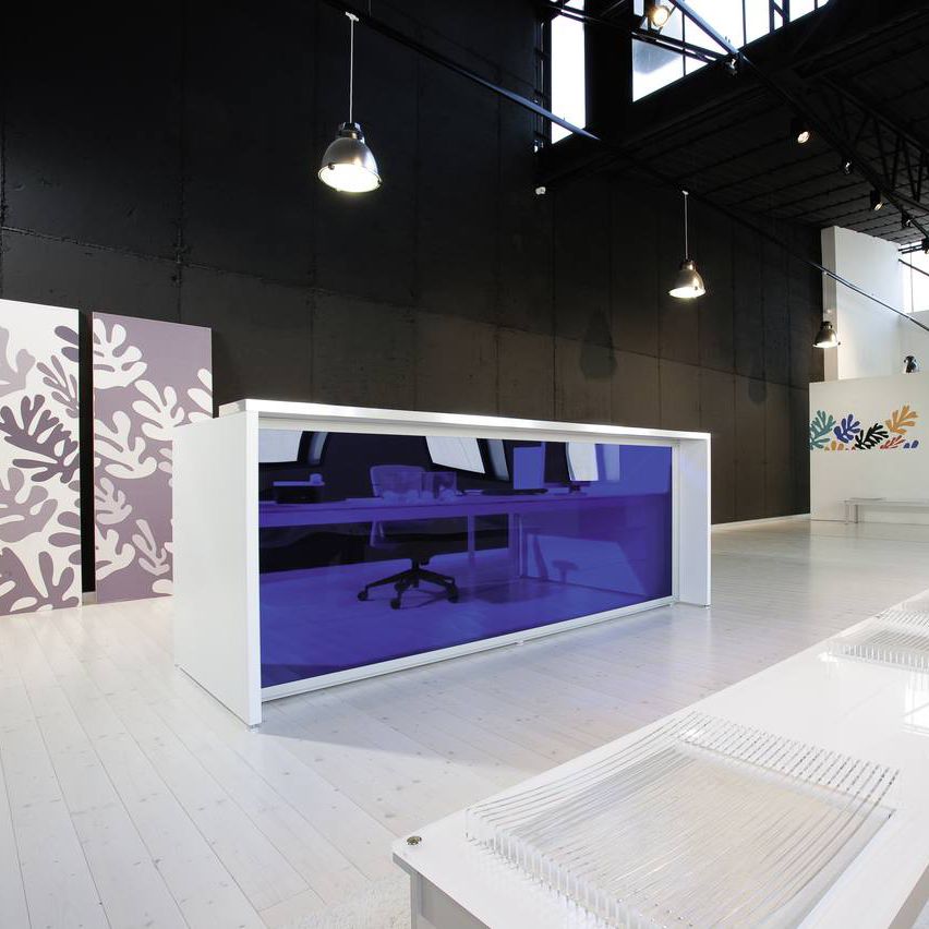 Corner reception desk - EOS - ALEA - modular / laminate / aluminum