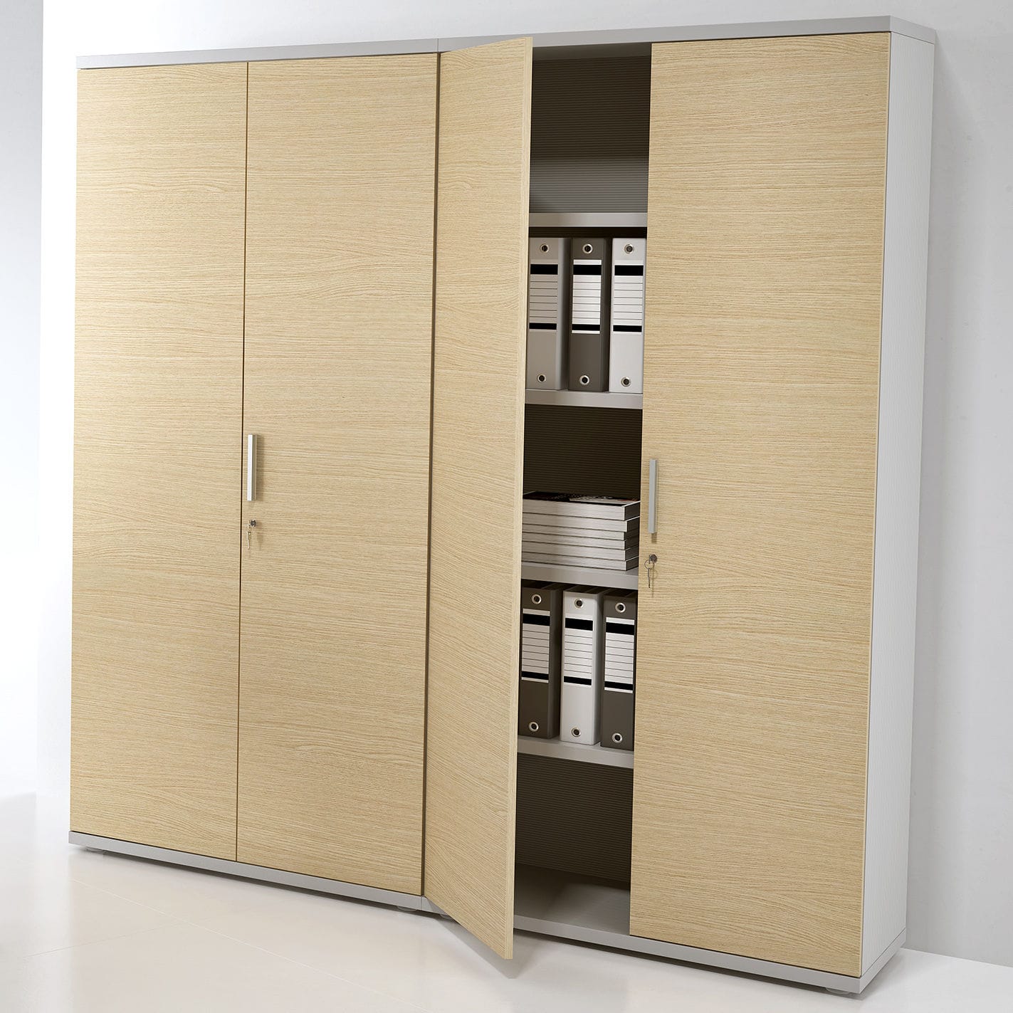 Low filing cabinet - REMO - ALEA - tall / wood veneer / metal