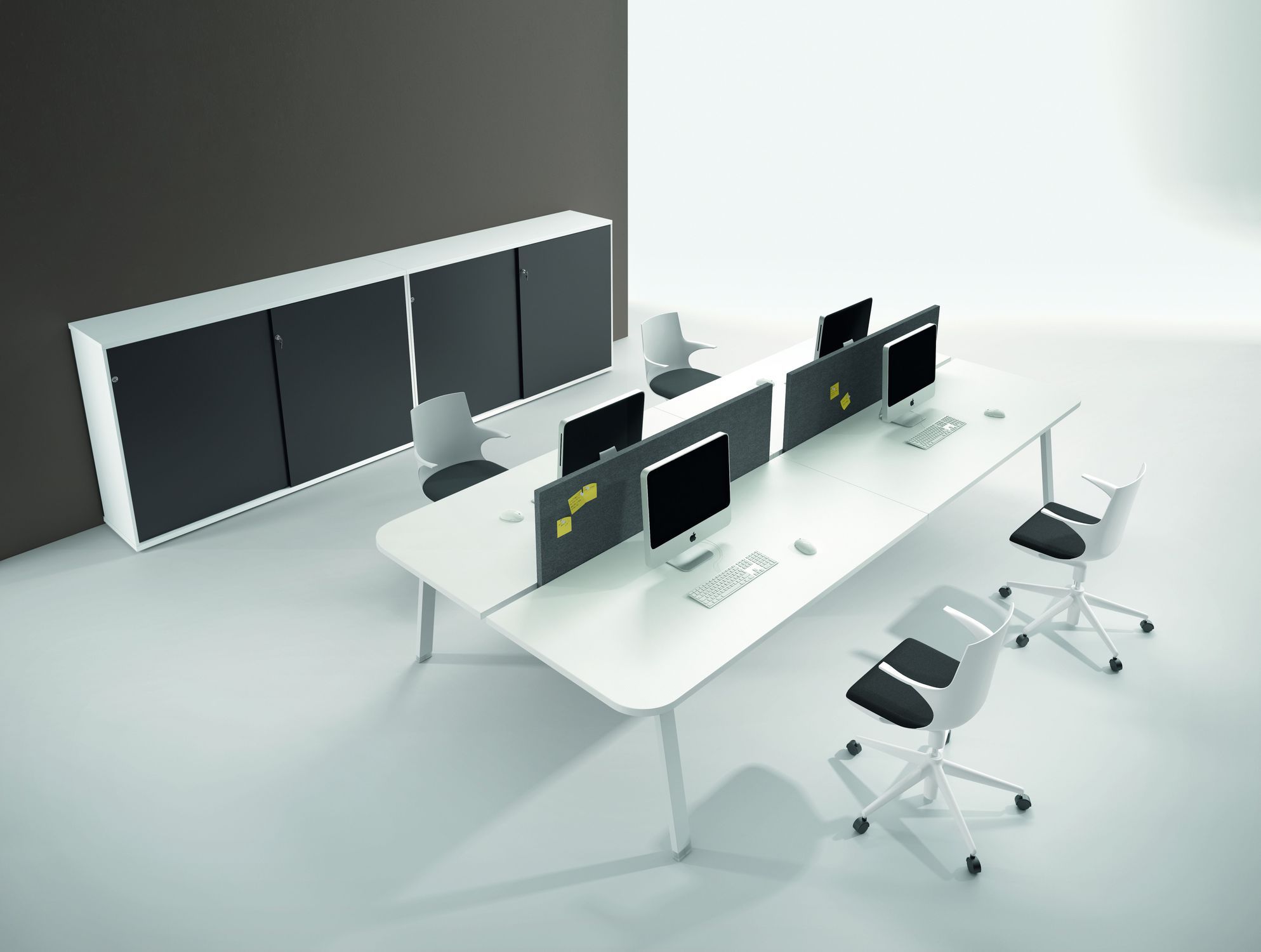 Desk mounted office divider - ATREO - ALEA - fabric / acrylic ...