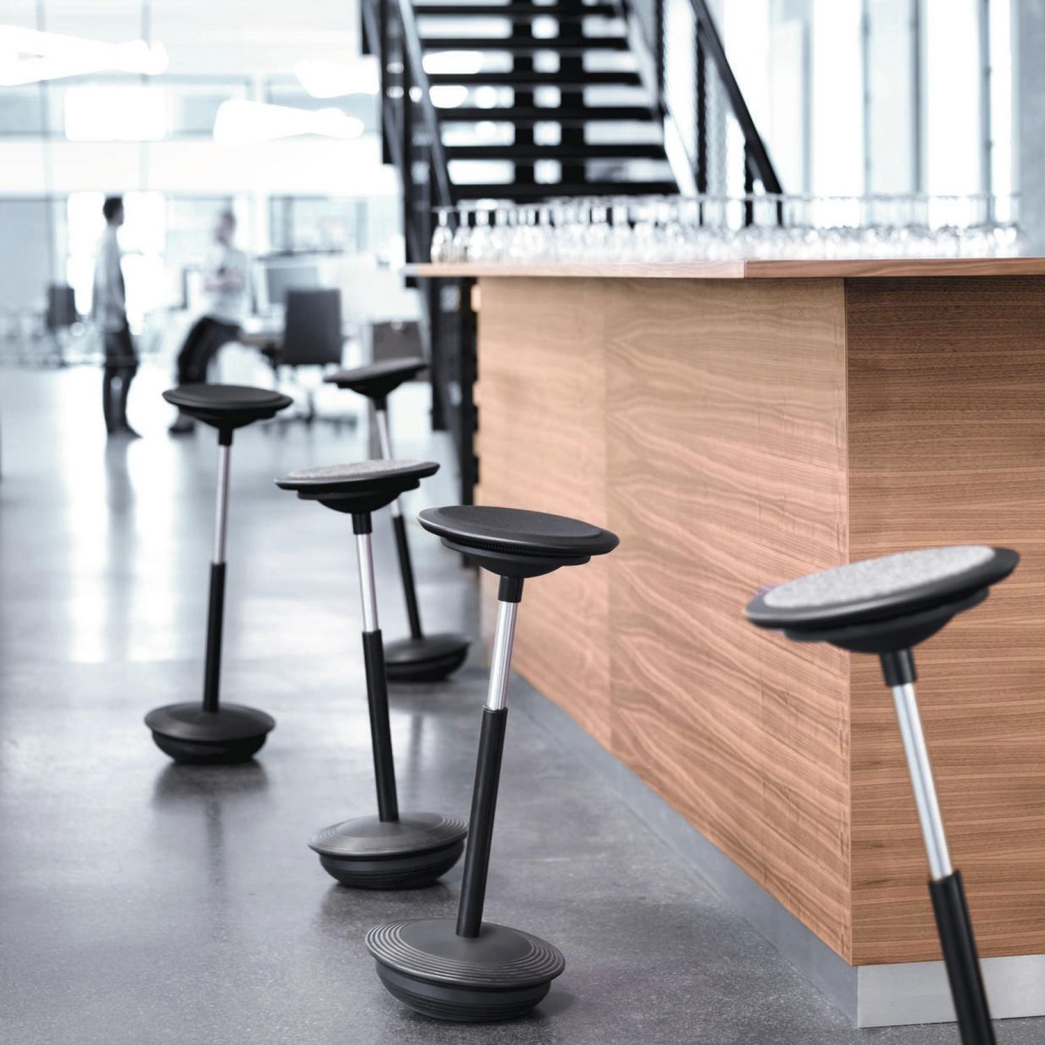 Contemporary bar stool - 201 STITZ2 - Wilkhahn - leather / plastic ...