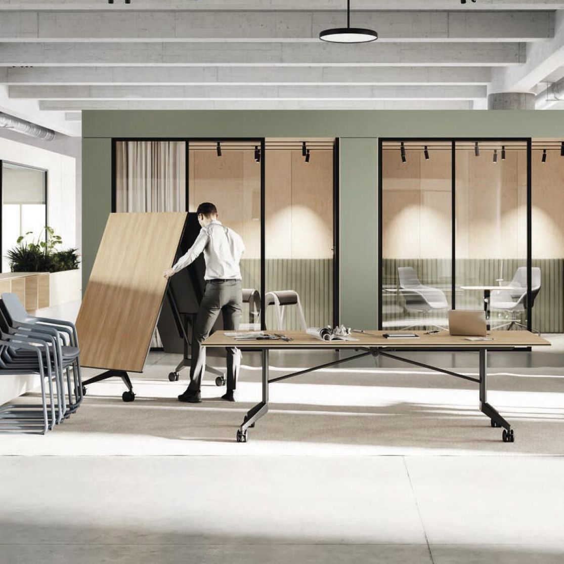 Contemporary boardroom table - 440 CONFAIR - Wilkhahn - wood veneer ...