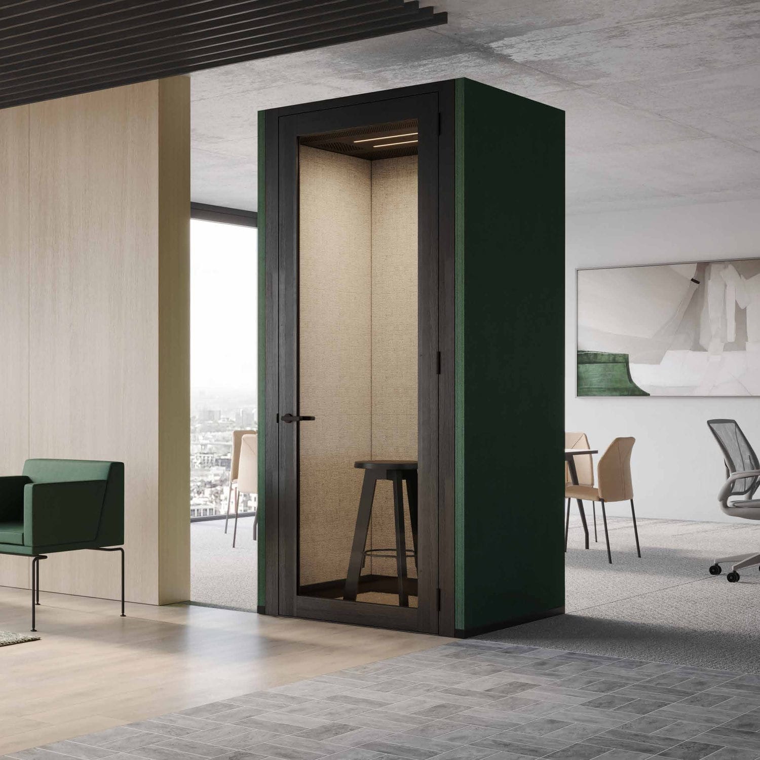 Office phone booth - Focus Quiet Room - schiavello - lacquered metal ...