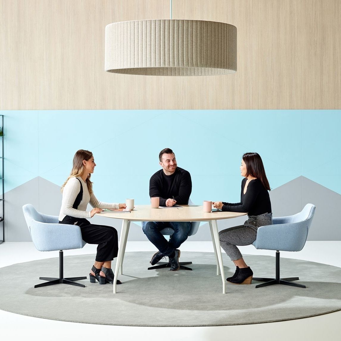 Contemporary boardroom table - Aire - schiavello - oak / painted wood ...