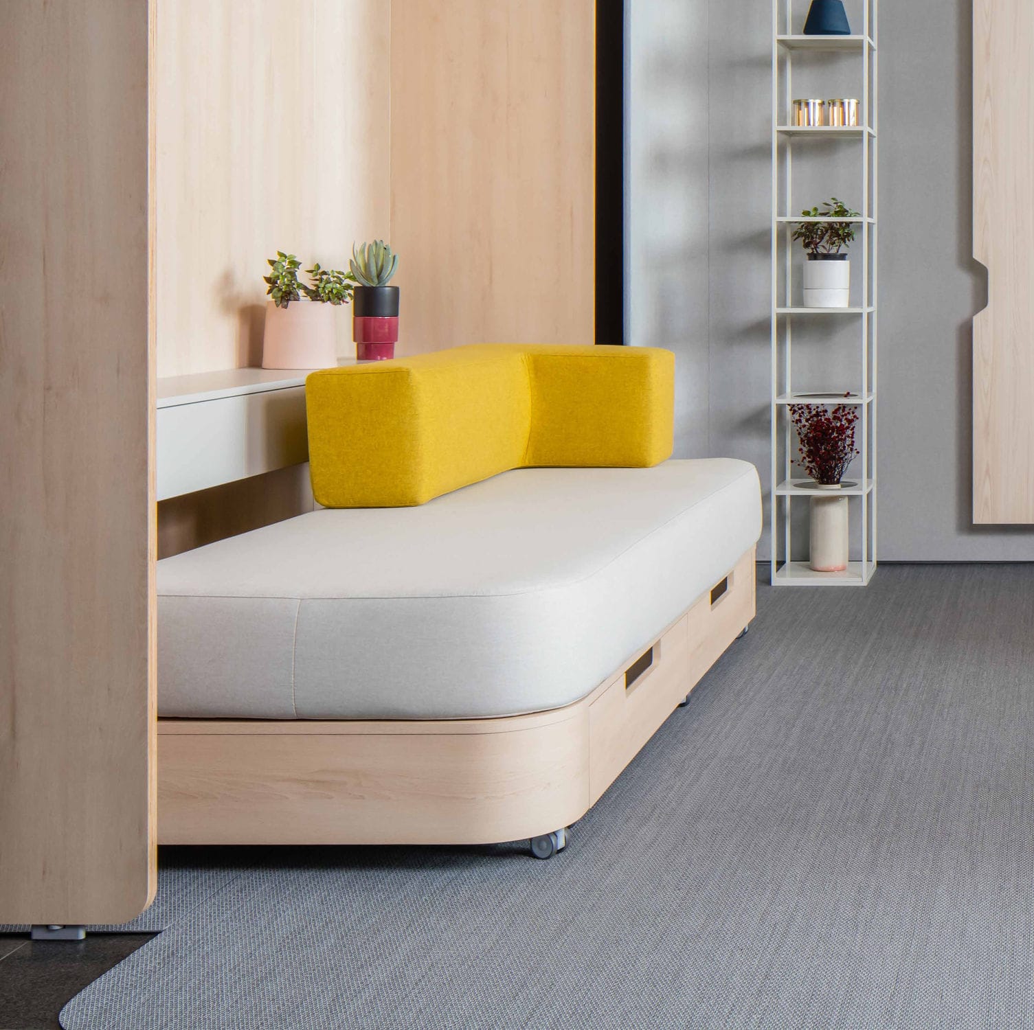 Contemporary daybed - Healthcare - schiavello - fabric / wooden ...