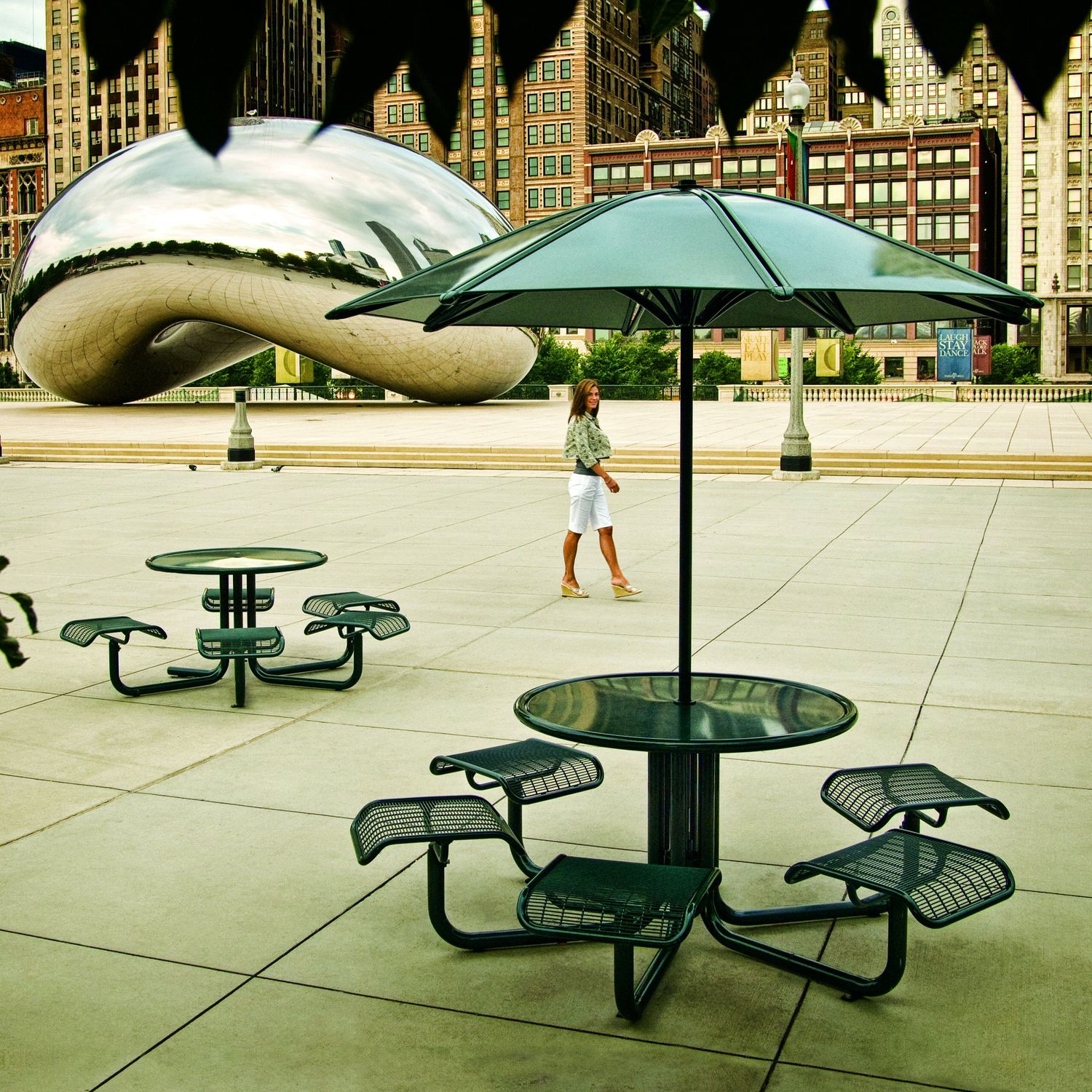 Contemporary table and chair set - CAROUSEL - landscapeforms - metal ...