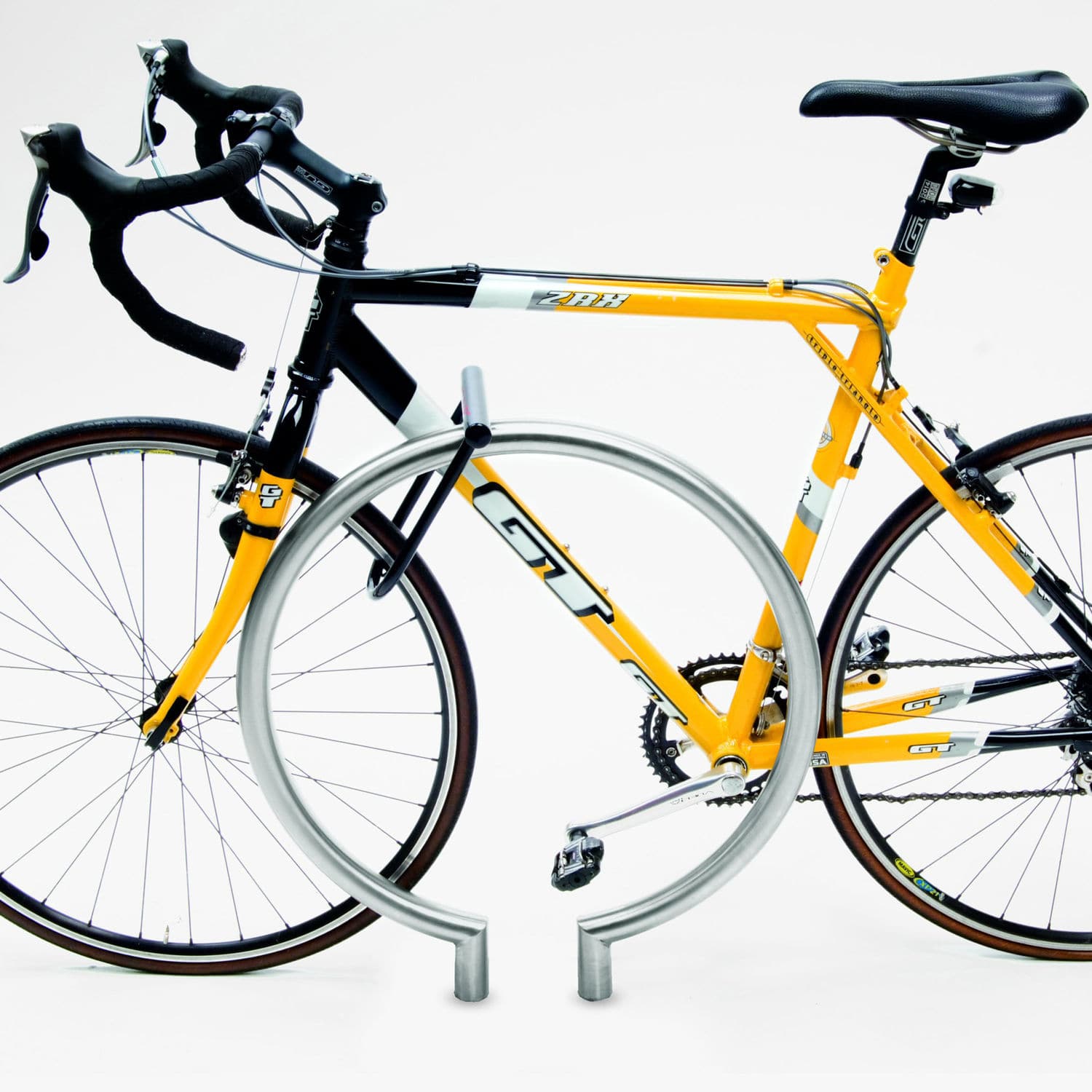 Floor-mounted bike rack - LANDMARK : RING - landscapeforms - stainless ...