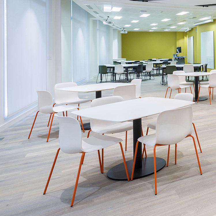 Contemporary visitor chair - SIXE - HOWE - indoor / fabric / leather