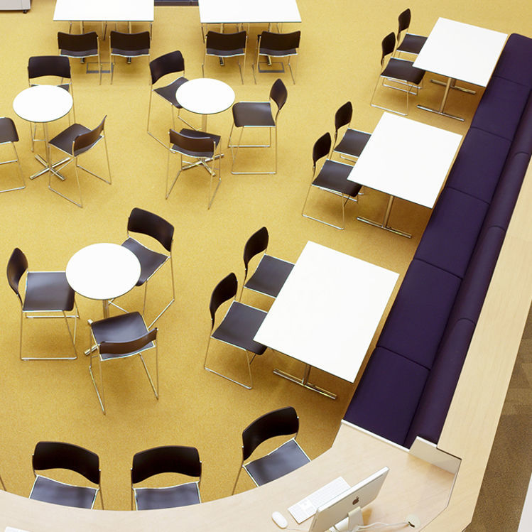 Contemporary bistro table - TEMPEST - HOWE - laminate / wood veneer ...