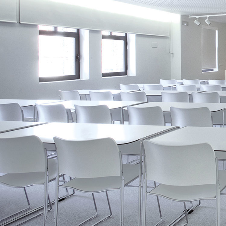 Contemporary classroom table - DOUBLE - HOWE - laminate / steel base ...