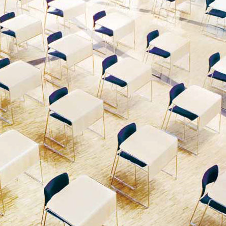 Contemporary classroom table - SINGLE - HOWE - laminate / metal base ...