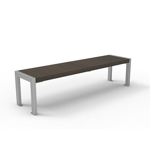 Contemporary bench - 5497431 - ERLAU - iroko / bamboo / galvanised steel