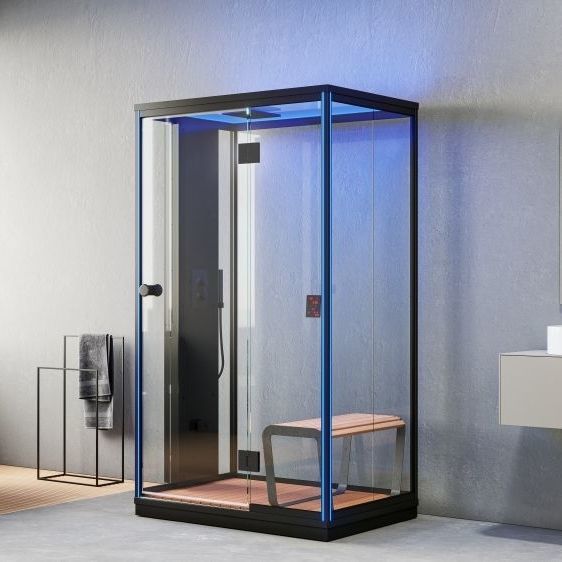Steam shower cubicle - Nova - HARVIA - glass / wooden / aluminum