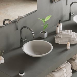 Countertop washbasin - 290340 Solidbliss-80FS - IDEAVIT B.V - Solid Surface / with counter ...