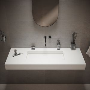Wall-mounted washbasin - 276047 SOLIDCUBE-50 - IDEAVIT B.V - Solid Surface / 1-hole / with overflow