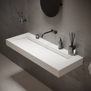 Wall-mounted washbasin - 276047 SOLIDCUBE-50 - IDEAVIT B.V - Solid Surface / 1-hole / with overflow