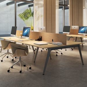 Desk with post - TACK - SOTUBO - contemporary / wooden / straight