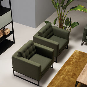 Contemporary armchair - ONLY JU - Quinti. - fabric / high-back / tablet